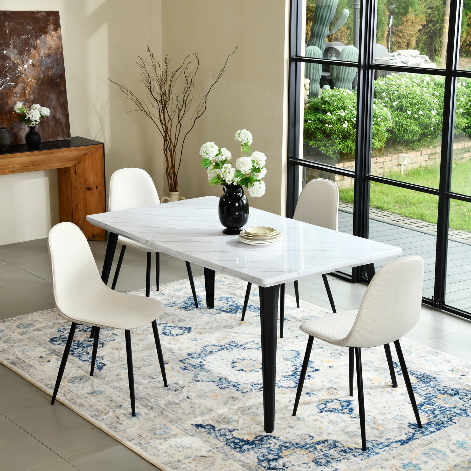Click here for Homy Casa 63 Inch Modern Dining Set  Dining Table... prices