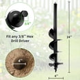 4"x24" Auger Drill Bit for Planting, Heavy-Duty Steel, Dual- Tip, 3/8 ...