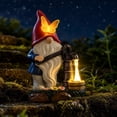 7.2 Inch Solar Halloween Gnome Resin Statue, Waterproof Outdoor Garden ...
