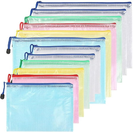 A4 A5 Zipped Document Pouch 12 Pcs Zipper Pouch Folder Package Wallet ...