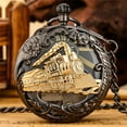 Train Steampunk Pocket Watch, Quartz Musical Movement Pocket Watch ...
