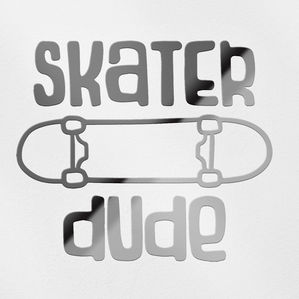 Transparent Decal Stickers Of Skater Dude (Metallic Silver) Premium ...