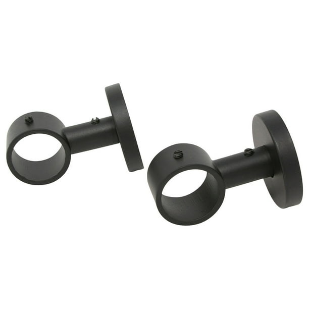 Urbanest Rod Ceiling-Wall Brackets, Fits 1 1/8" Rod, Black, Set of 2 ...