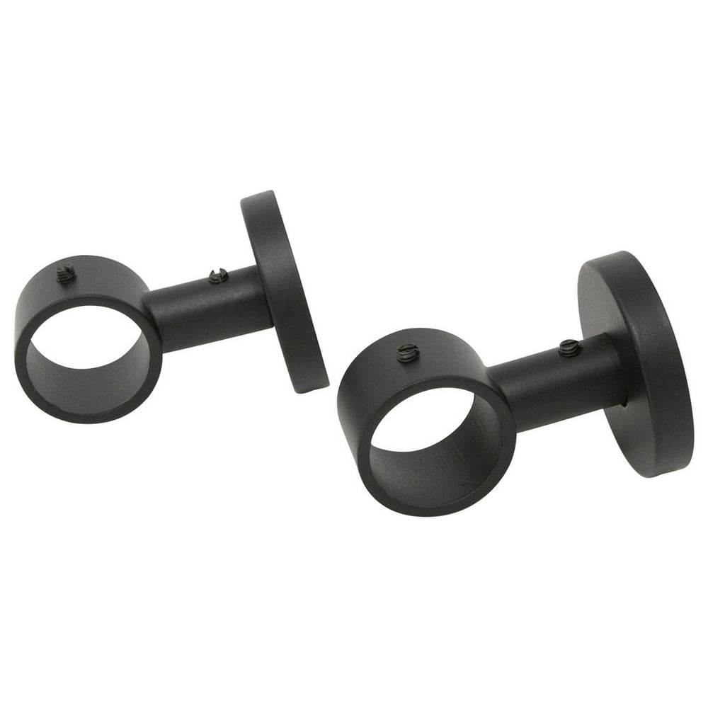 Urbanest Rod Ceiling-Wall Brackets, Fits 1 1/8" Rod, Black, Set of 2 ...