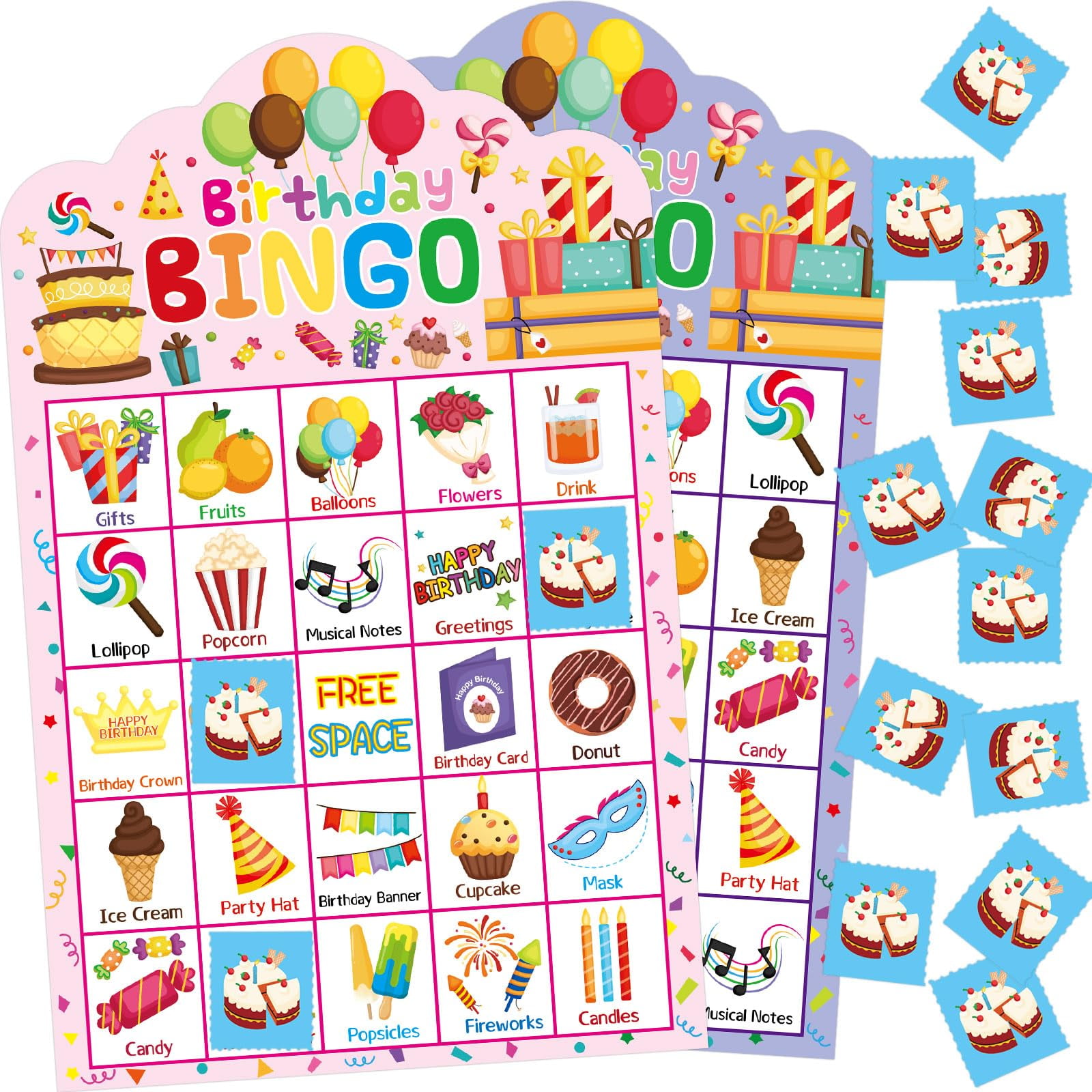 Juego de bingo Fancy Land Birthday para 24 jugadores con tarjetas y ...