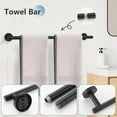 5 Pieces Towel Bar Set Matte Black Bathroom Hardware Accessories ...
