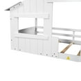 Solid Wood Bed Frame with Roof, Window and Guardrail, Platform Bed ...