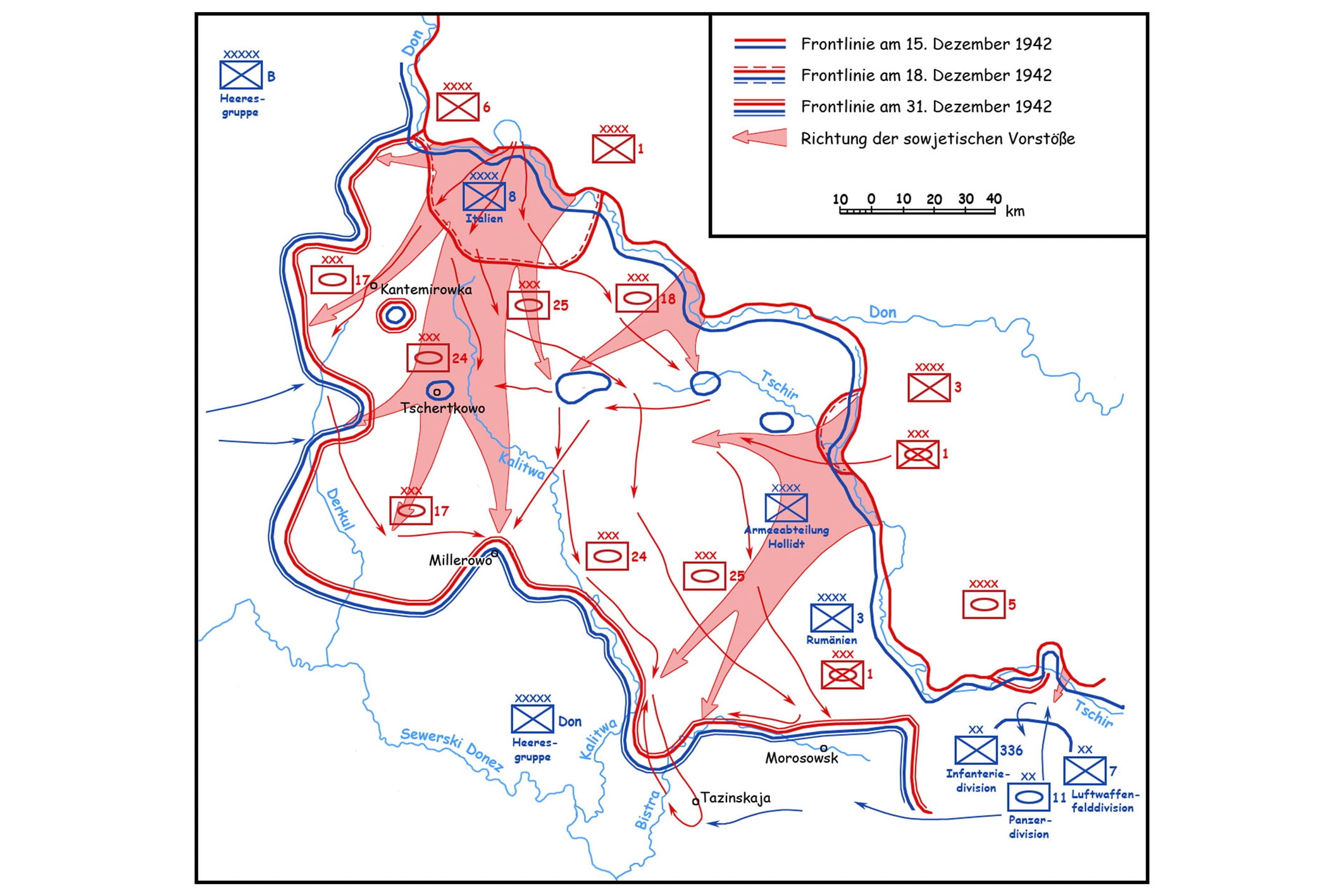 24x36 gallery poster, map of Soviet gains during Operation Little ...