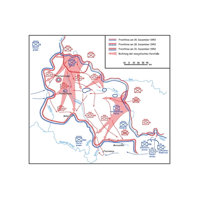 24x36 gallery poster, map of Soviet gains during Operation Little ...
