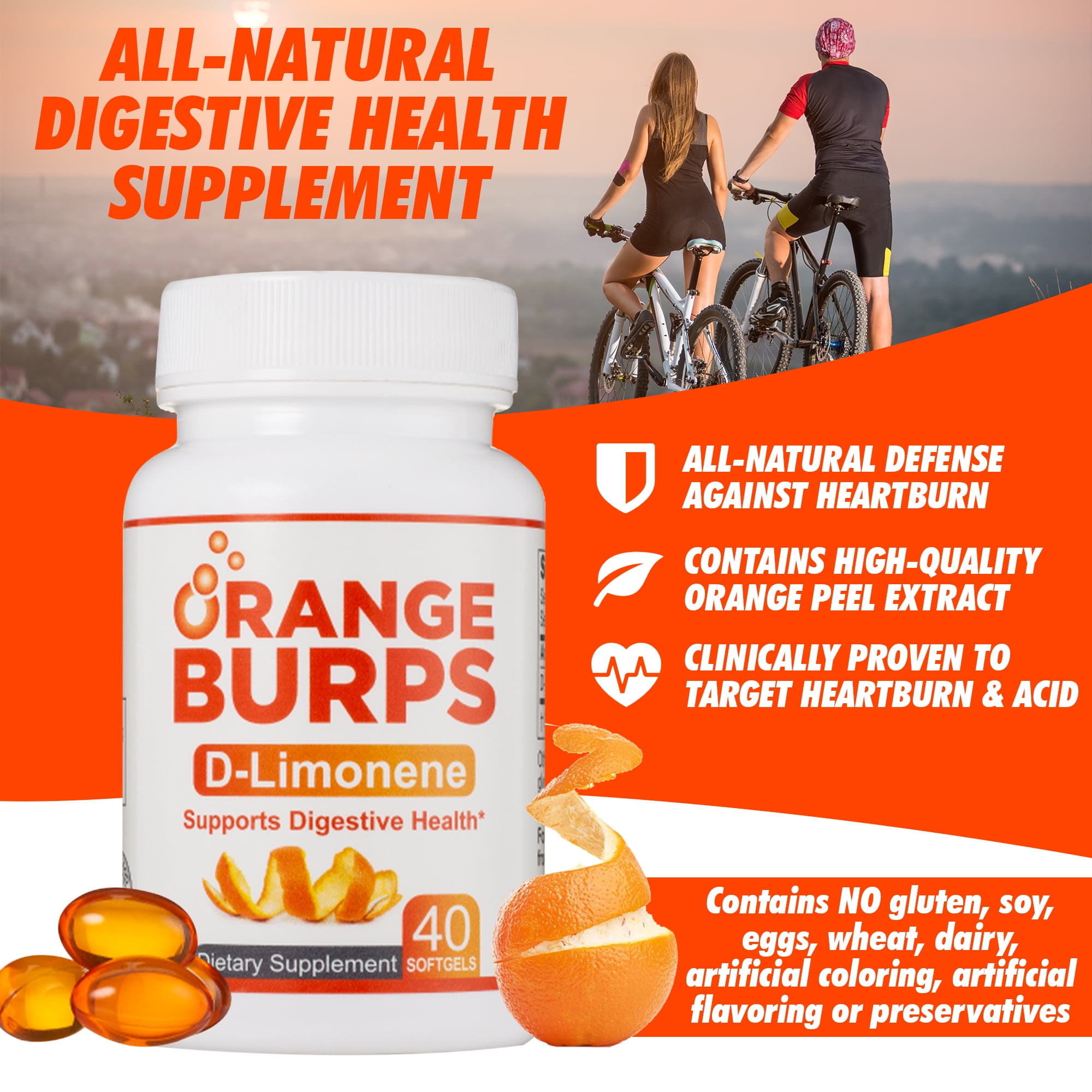 Buy Orange Burps D-Limonene Softgels - Orange Peel Extract - 3 Pack ...