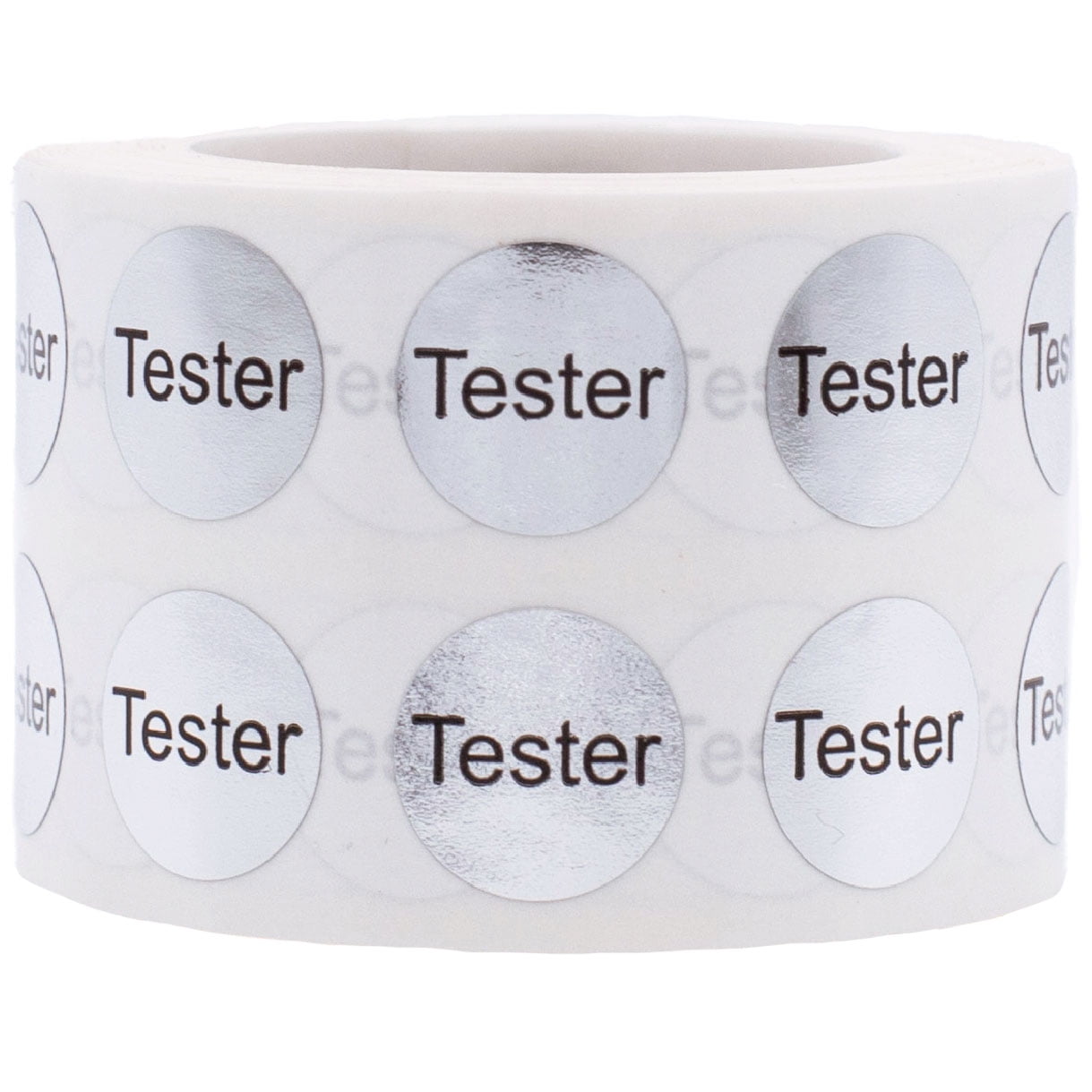Metallic Silver Tester Stickers, 1/2 Inch Round, 1000 Labels on a Roll ...