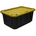 Tough Box 17 Gallon Heavy Duty Plastic Storage Tote, Stackable with ...