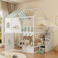Jopath Full Over Full House Bunk Bed with Storage Staircase & Shelves ...