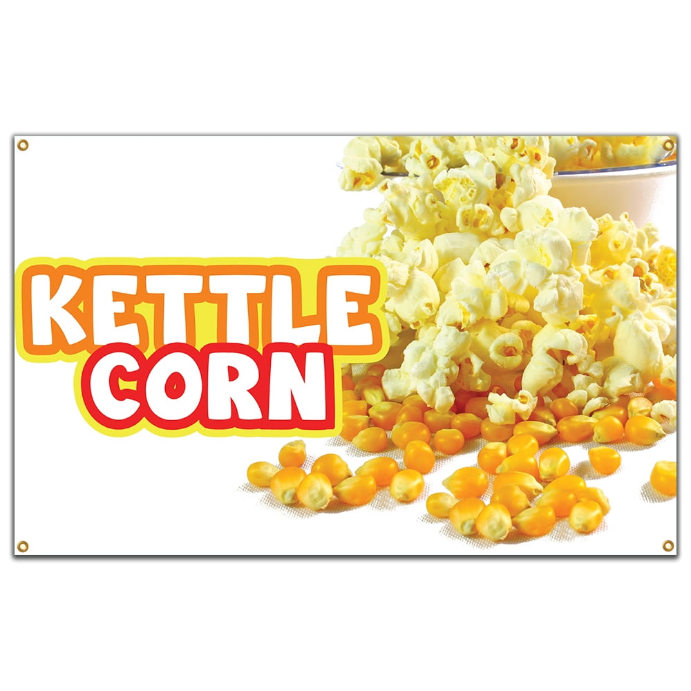 Kettle Corn Banner 36" X 60" Heavy Duty 13 Oz Vinyl Banners with ...
