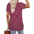 Shibever Womens Summer Tunic Tops Short Sleeve Casual T Shirts With