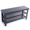 SalonMore 2-Tier Bench Shoe Storage Bench, Bamboo, Coffee - Walmart.com