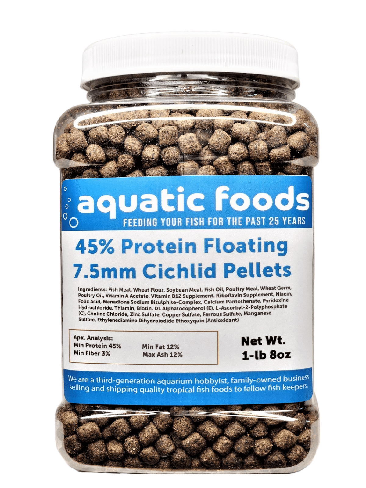 Cichlid Pellets, 45% Protein Floating 7.5mm ( 5/16") Pellets for Larger ...