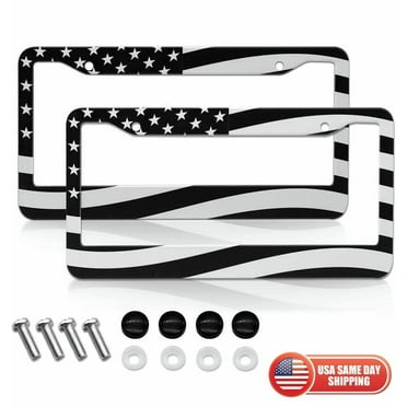 USA Made Tactical Hidden American Flag License Plate Black on Black ...