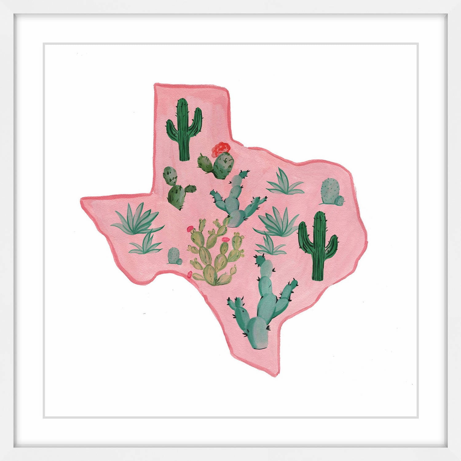 "Pink Texas" Framed Painting Print - Walmart.com
