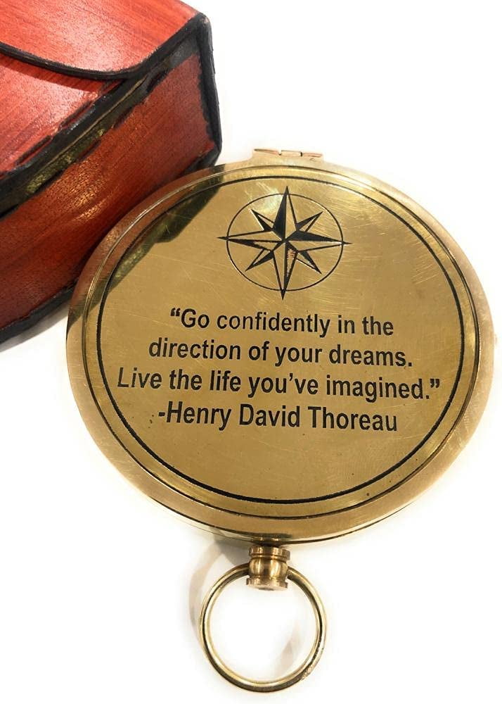 Brass Pocket Compass with Famous Scripture Quote Engraved Baptism Gifts ...