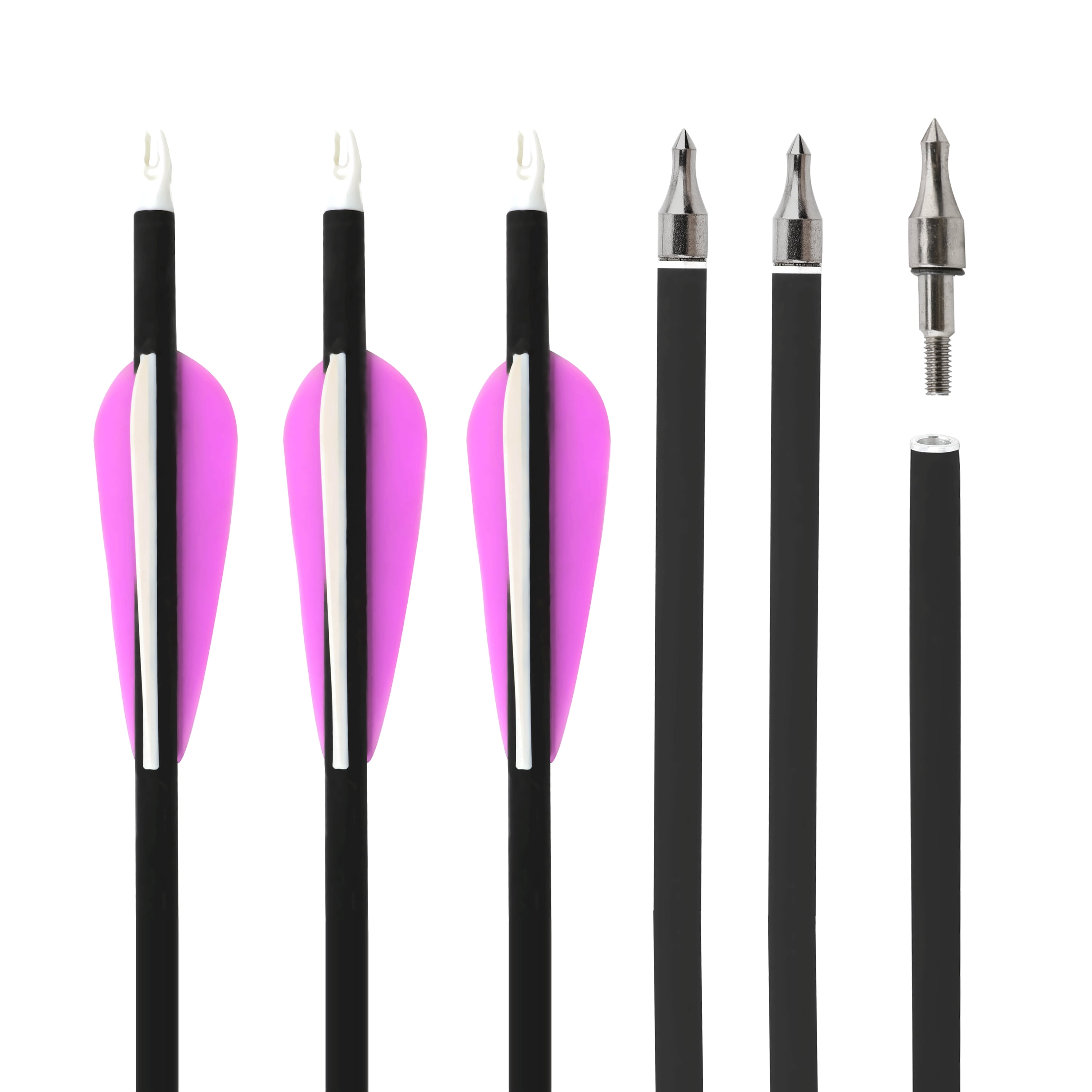 SHARROW Archery 30" Practice Carbon Arrows Hunting Shooting Spine 500 ...