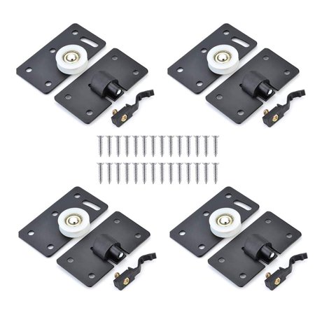 4 Pairs Furniture Casters Sliding Wheels, Nylon Wardrobe Door Caster ...