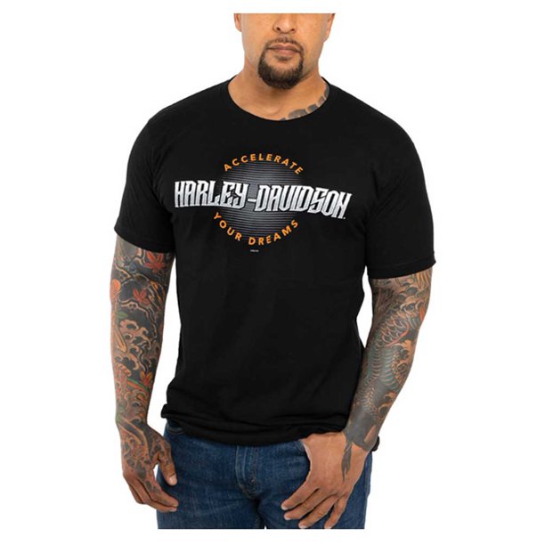 Harley-Davidson Men's Accelerate Short Sleeve Crew-Neck Cotton T-Shirt (L), Harley Davidson ...