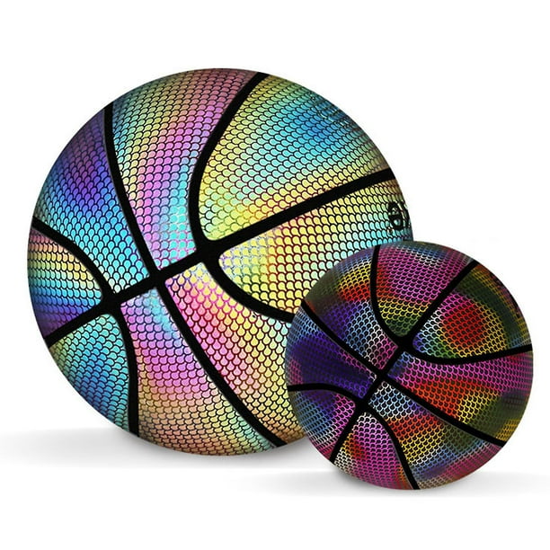 Luminous Glowing Leather Basketball Camera Flash Soccer Ball Official ...
