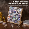 Card Display Stand, 5-Tier Trading Card Display, Wooden Graded Baseball ...