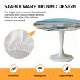 Beach Lounge Chairs Round Table Cover, Summer Blue Seaweed Ocean Waves ...