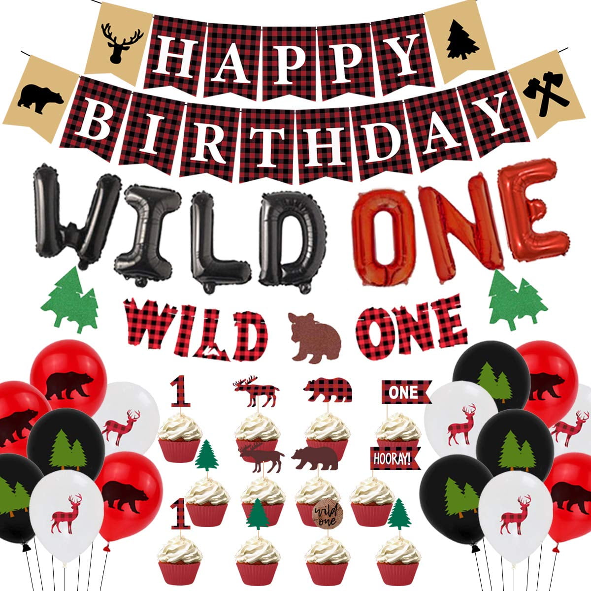 Click here for Jollyboom Lumberjack First Birthday Party Decorati... prices