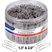 500 Pack Smooth Silver Steel Paper Clips Medium & Jumbo (1.3" & 2 ...