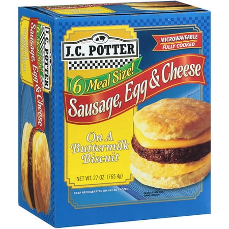 J.C. Potter Sausage, Egg & Cheese on Buttermilk Biscuit Sandwiches, 6 ...