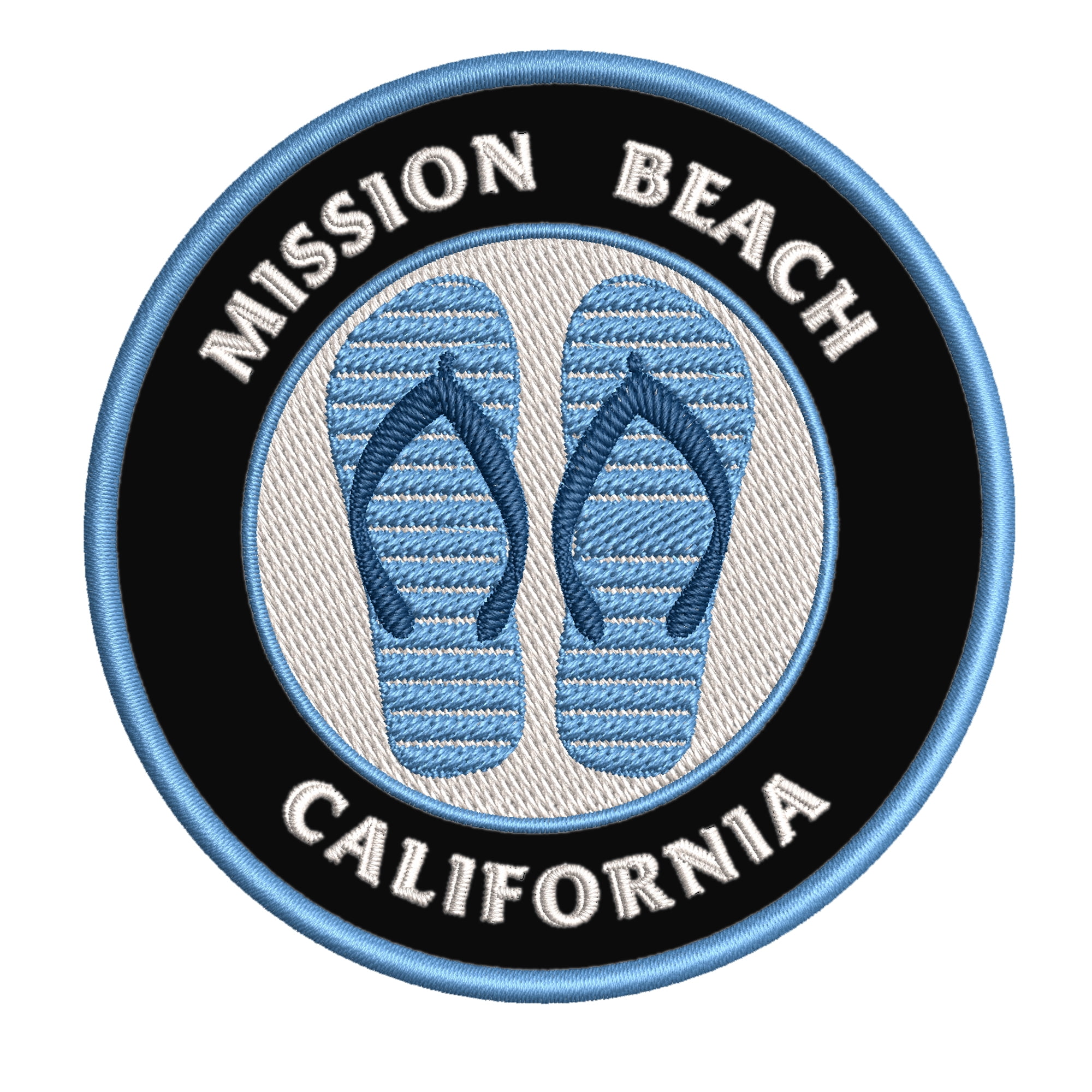 Mission Beach, California 3.5 Inch Iron Or Sew On Embroidered Fabric Badge Patch Ocean Beach ...