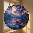 Cherry Blossom Night Scene Glass Style Suncatcher – Window Decor ...