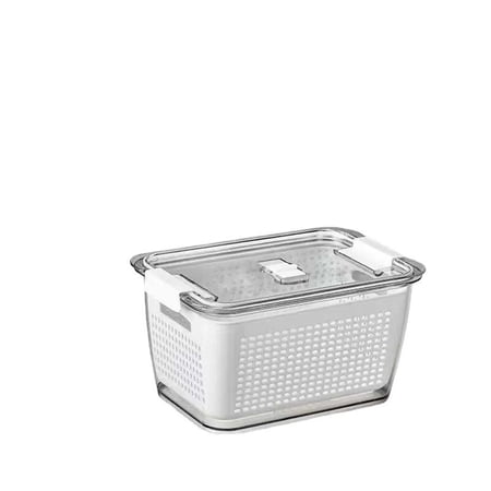 jovati Fresh-keeping Drainage Storage Box Double-layer Sealed Drainage ...