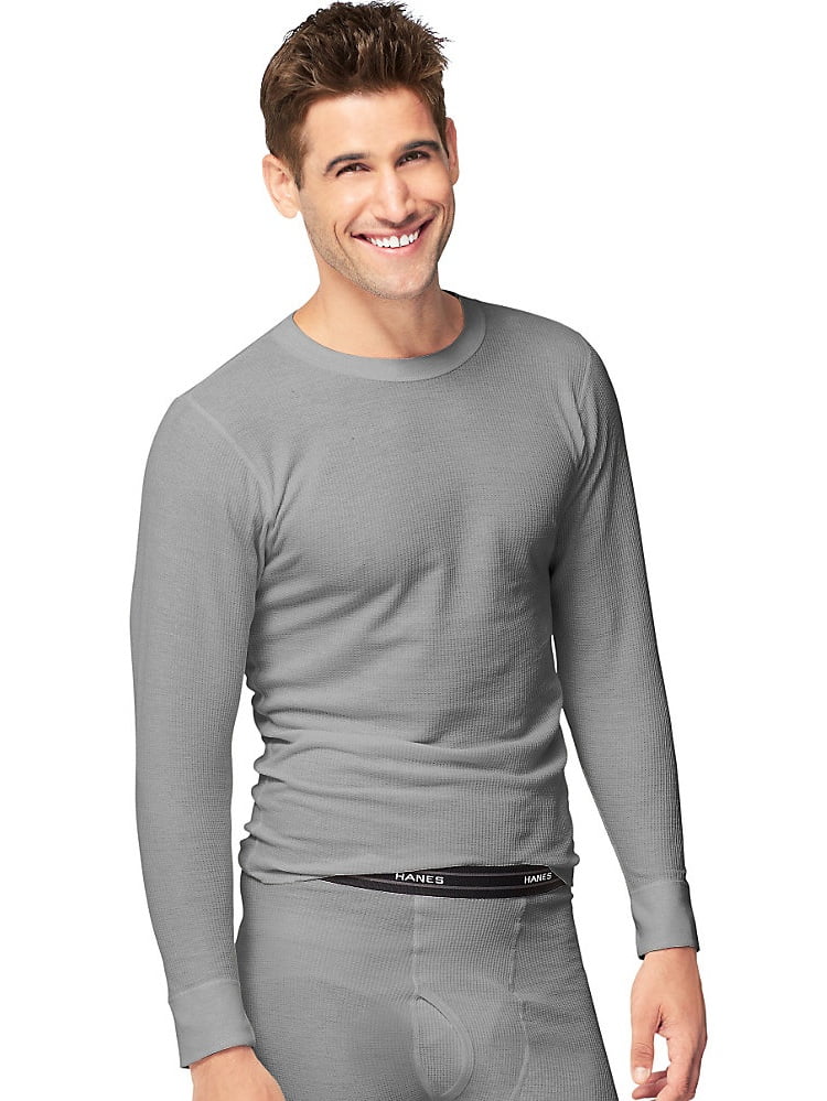 Hanes X-Temp Men's Organic Cotton Thermal Crew 3X-4X 14600 - Walmart.com