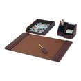 Black Leather 4-Piece Desktop Organizer Desk Set - Walmart.com