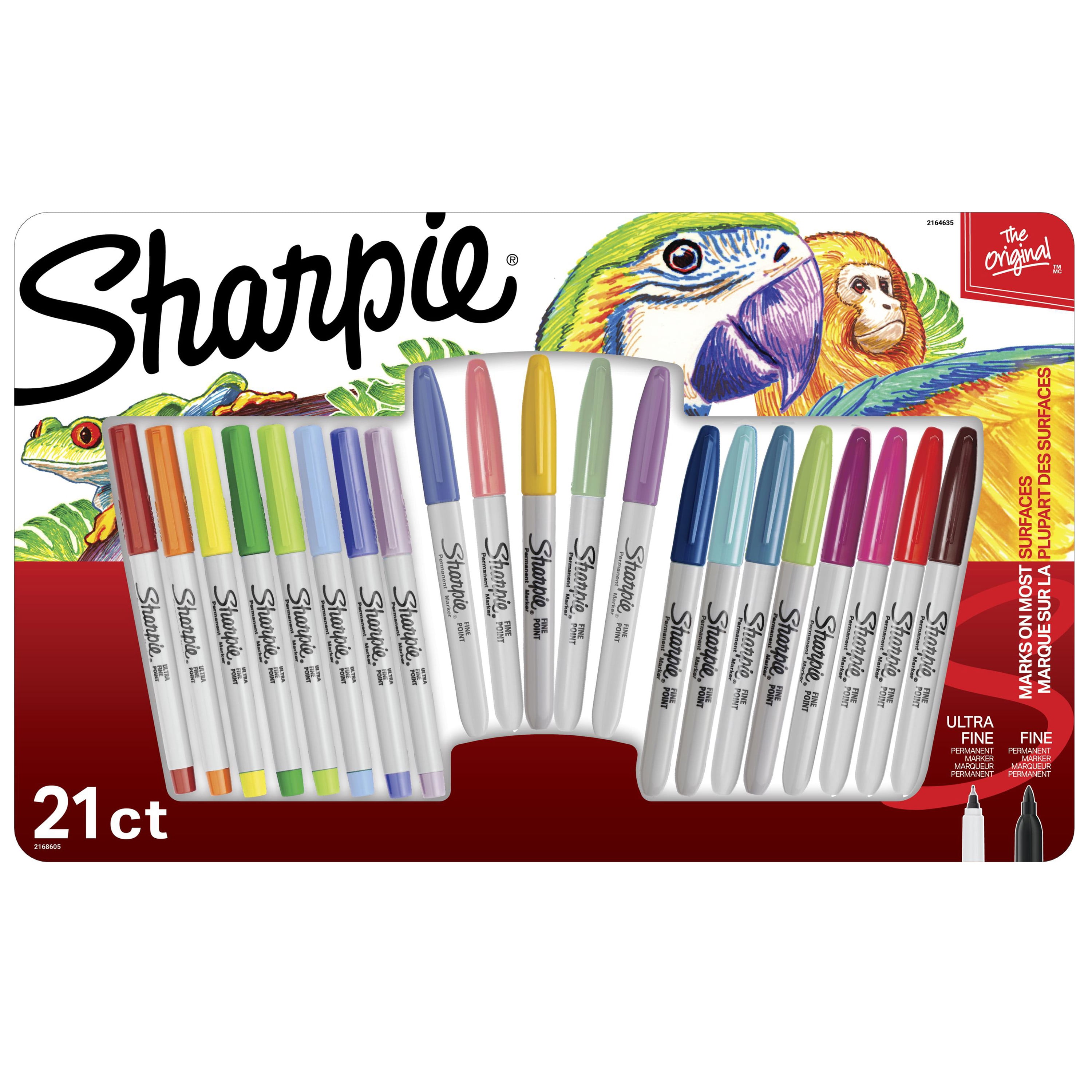 Sharpie Permanent Markers, Fine and Ultra-Fine Points, Assorted, 21 ... Sharpie Permanent Markers, Fine and Ultra-Fine Points, Assorted, 21 ...