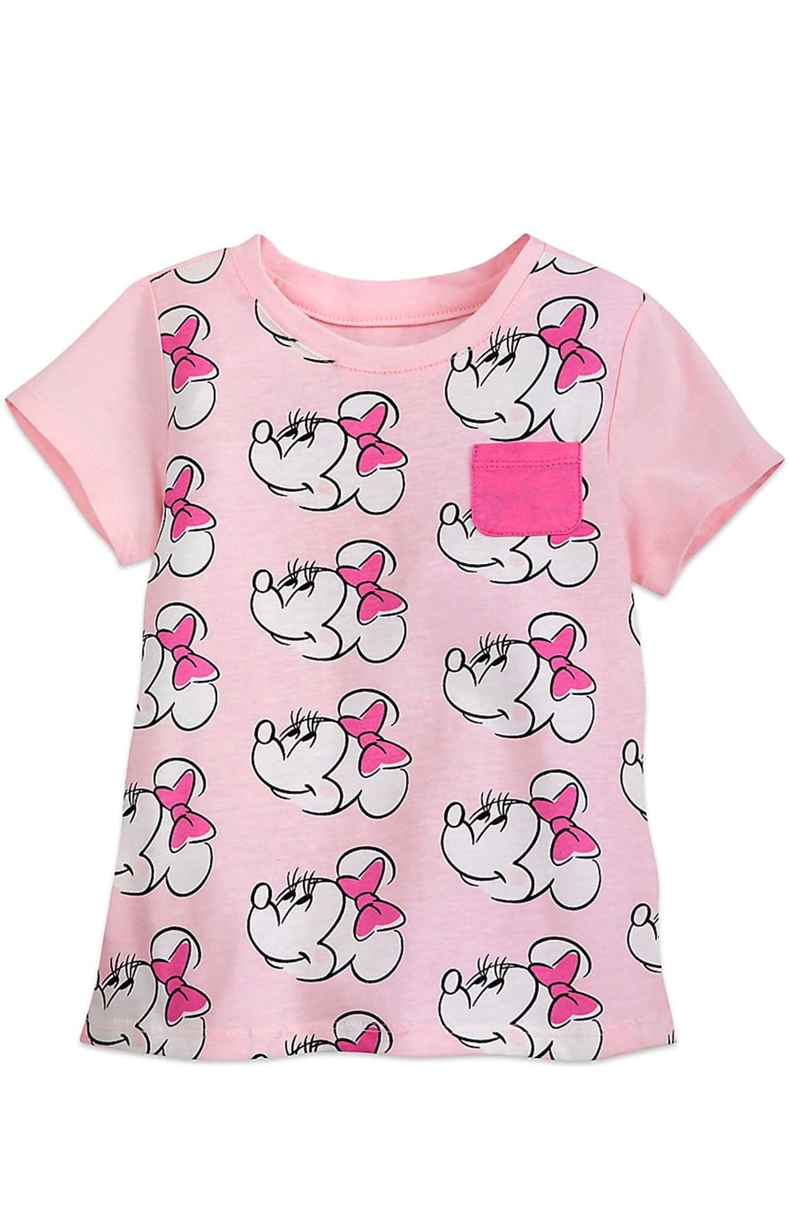 Disney Minnie Mouse Allover T-Shirt for Girls - Pink (Small Size 5/6 ...