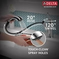 Open Box Delta Grant One Handle Chrome Pull Out Kitchen Faucet ...