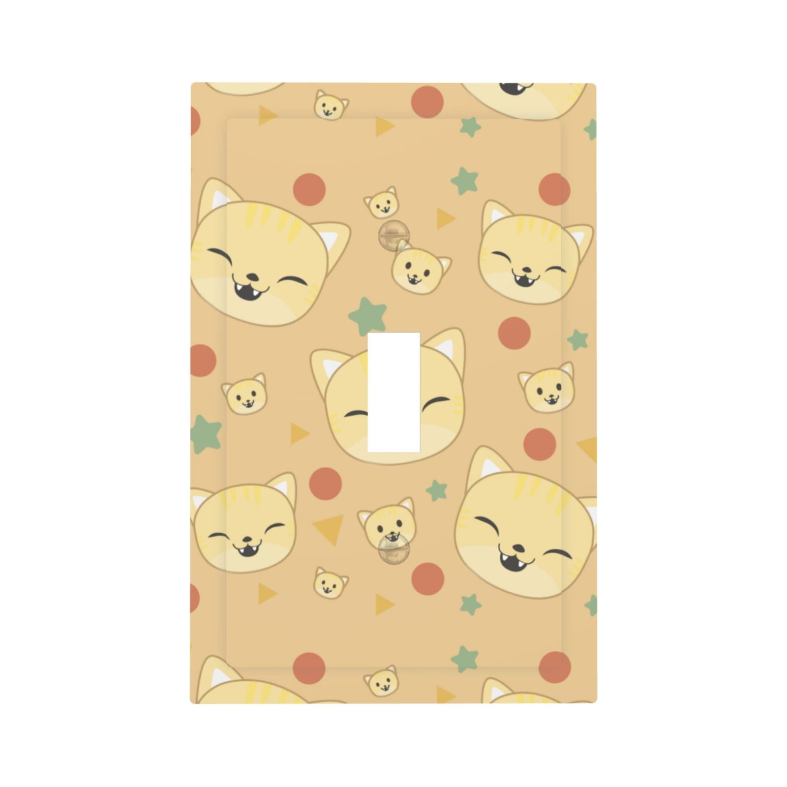 DouZhe 1-Gang Toggle Switch Wallplate, Cute Cat Face Decorative Wall ...