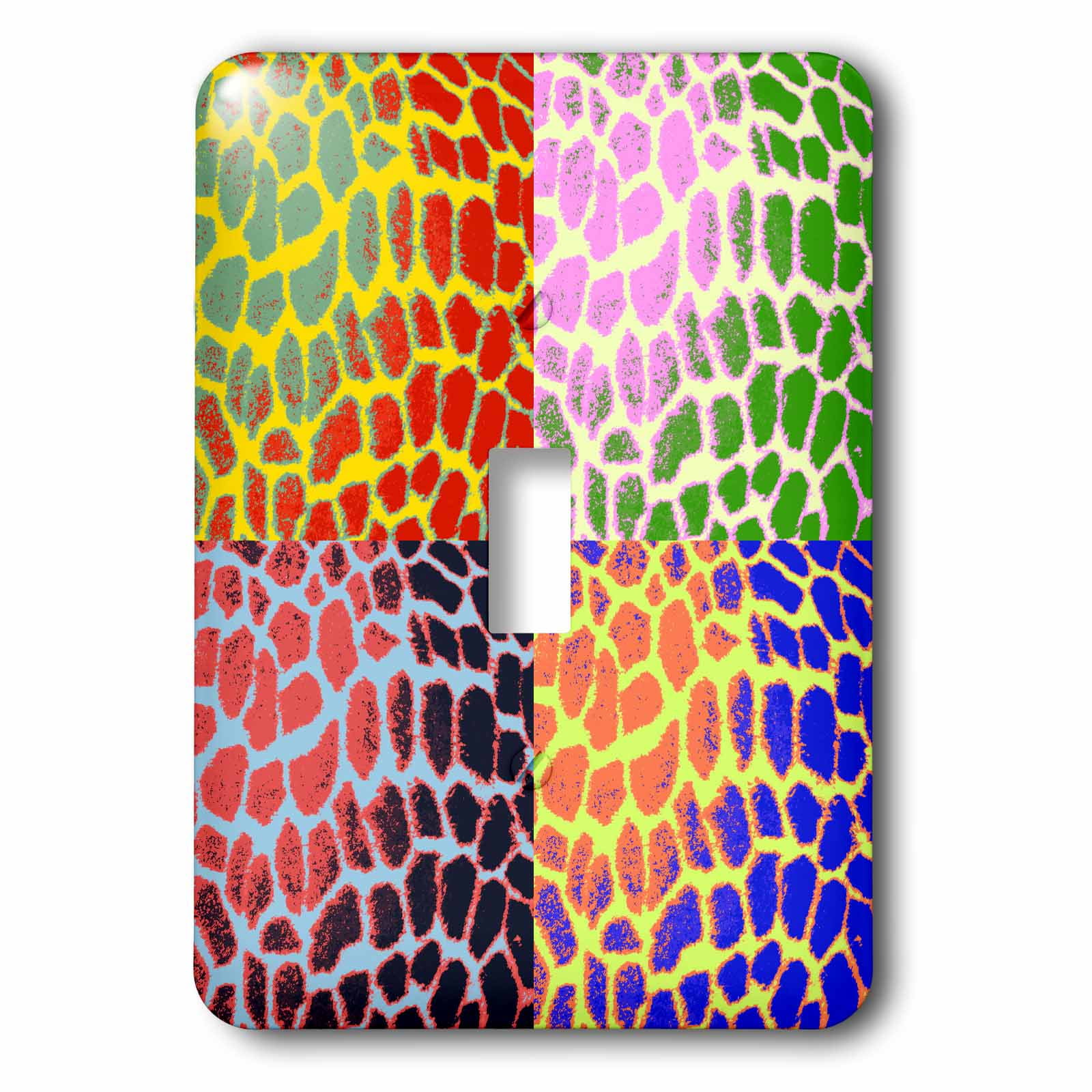 3dRose Multi Color Giraffe Print Animal Print Art for Kids - Single ...