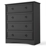 Jiekair Tall Big Black Dresser, 4 Drawers Chest for Bedroom, Home Room ...