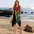 Binienty Geometric Sleeveless Sundress, with Side Pockets Asymmetric ...