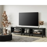 TV Stand for 85 inches Flat Screen, Wood Media Console Storage Cabinet ...