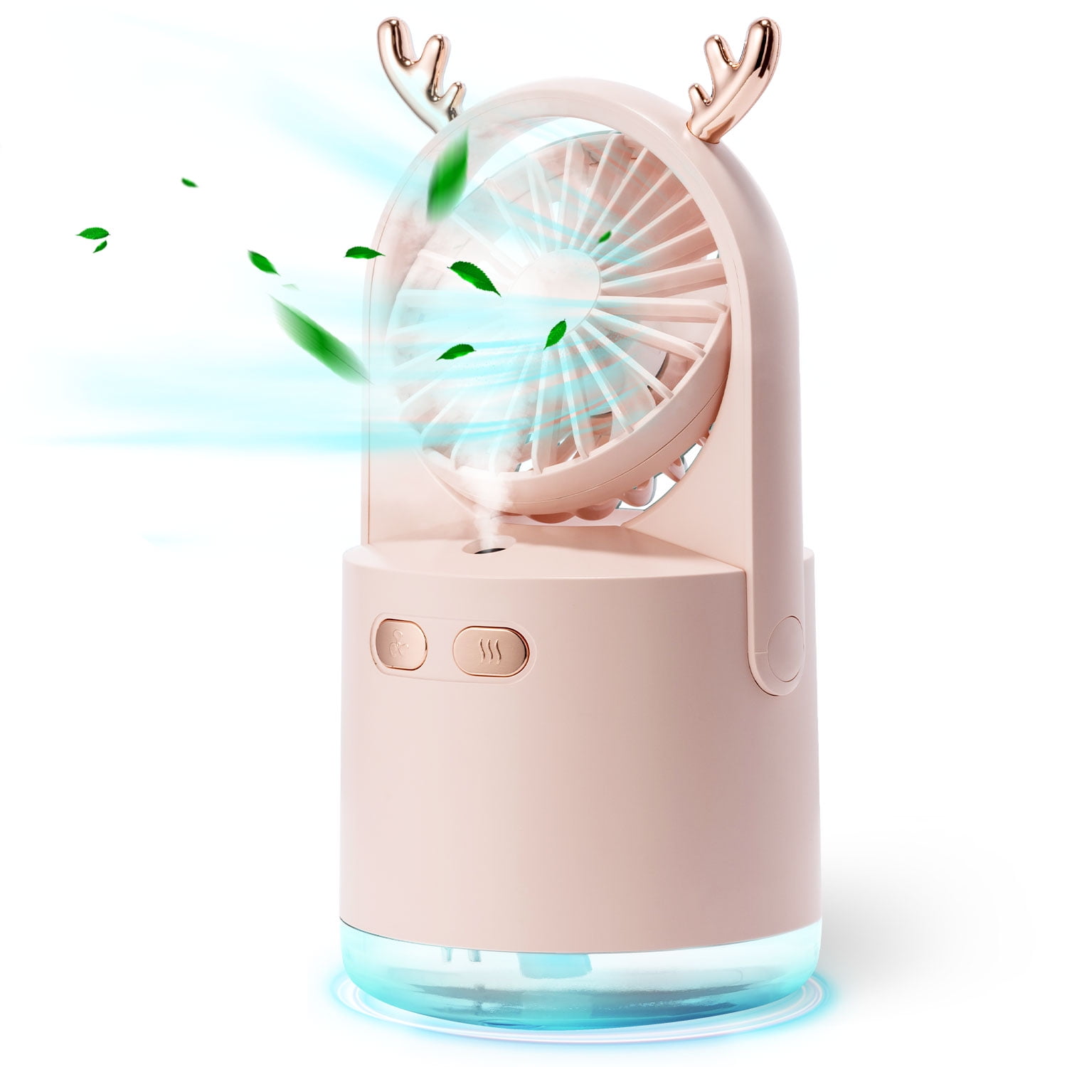 Table Misting Fan, TOUPGIVME Personal Cooling Mist Fan with 3 Speeds ...