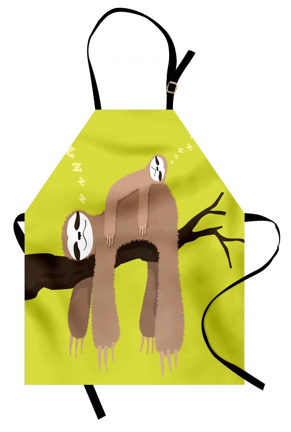 Sloth Apron Cartoon Mother Sleeping on Branch with Kid Sloth on Her ...