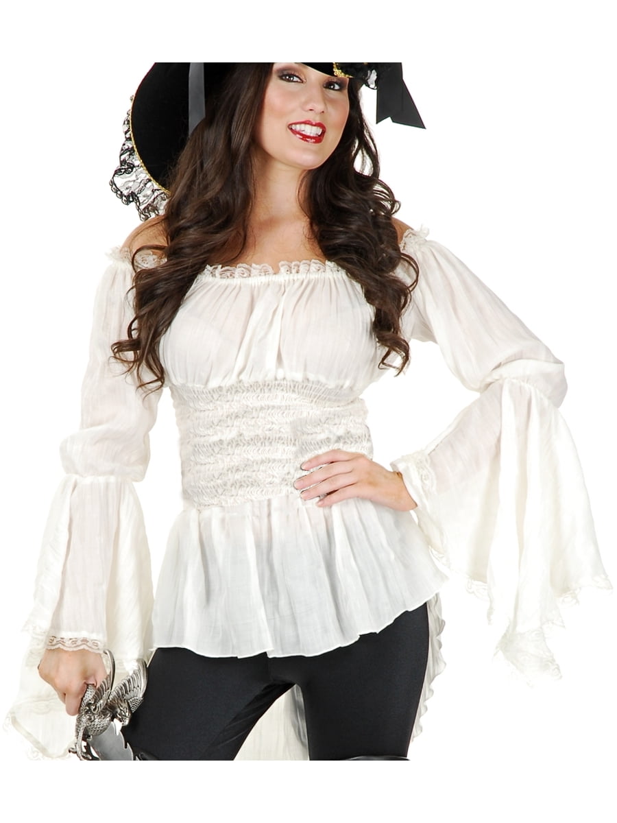 Charades Womens Natural Pirate Lady White Vixen Blouse