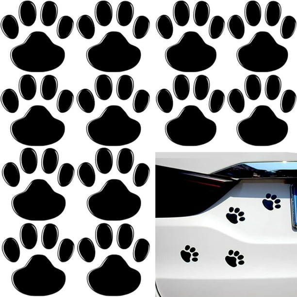 (Black)12 Pieces Bear Dog Paw Car Stickers, 3D Animal Paw Print Car ...